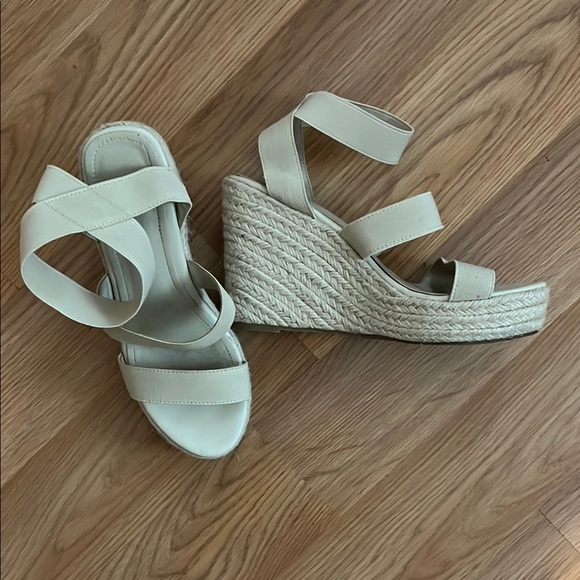 Shoes | Elegant Cream Wedge Sandals | Poshmark